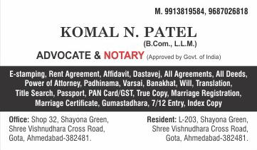 Komal Patel Advocate